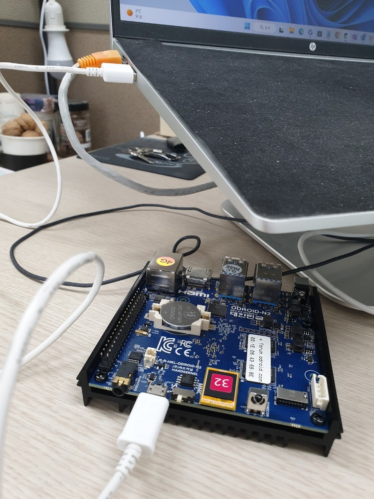 HOBBY - ODROID N2+ HAOS OTG 케이블 연결하여 설치하기